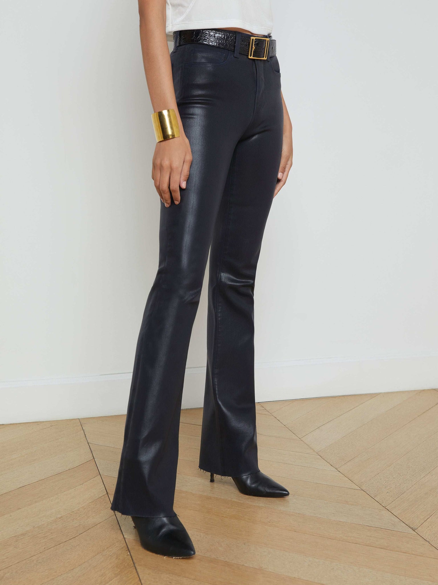 L'AGENCE - Ruth Coated Straight-Leg Jean in Metro Coated