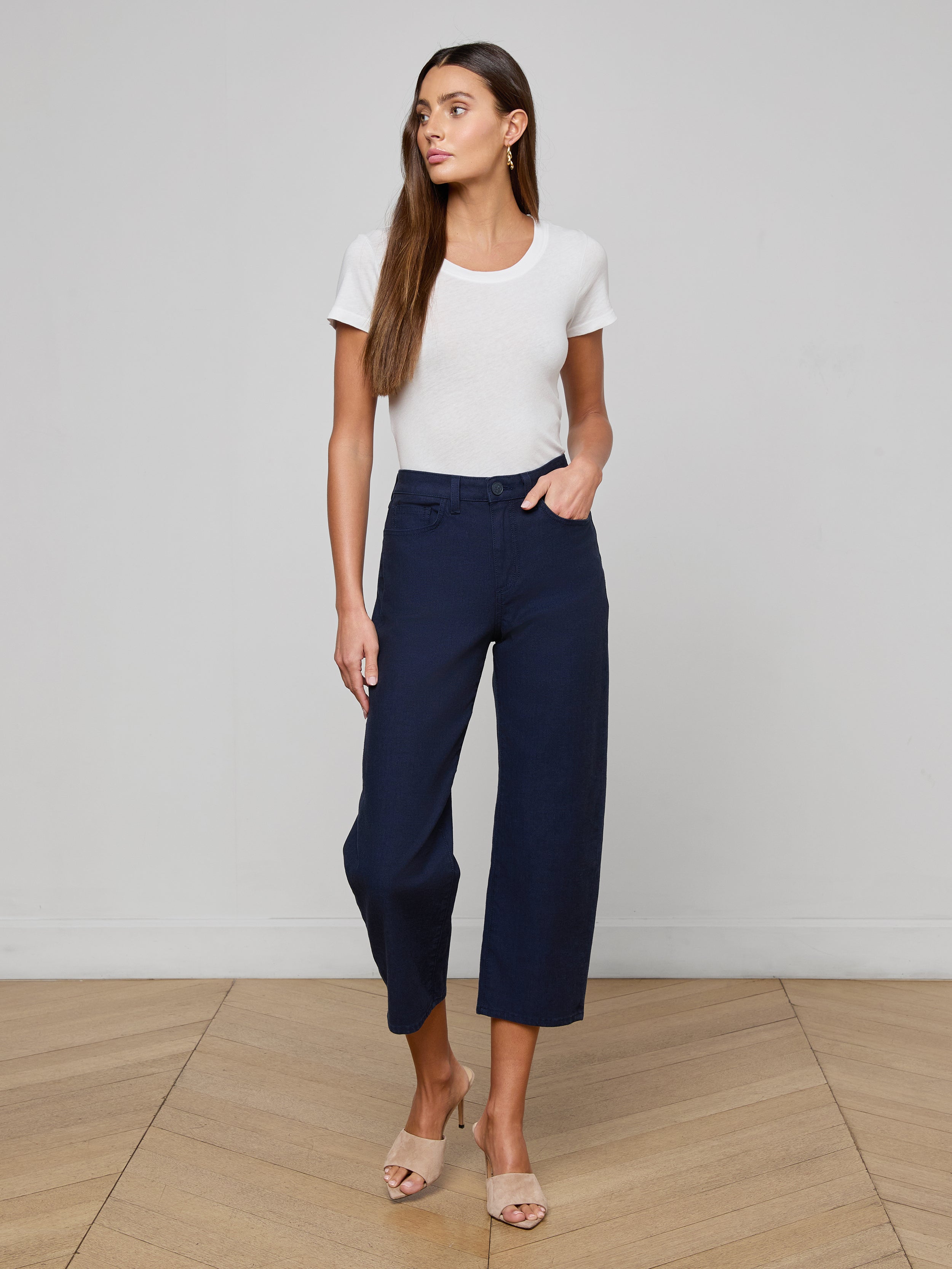 Mallis Bow-Leg Jean in Saturated Blue | L'AGENCE