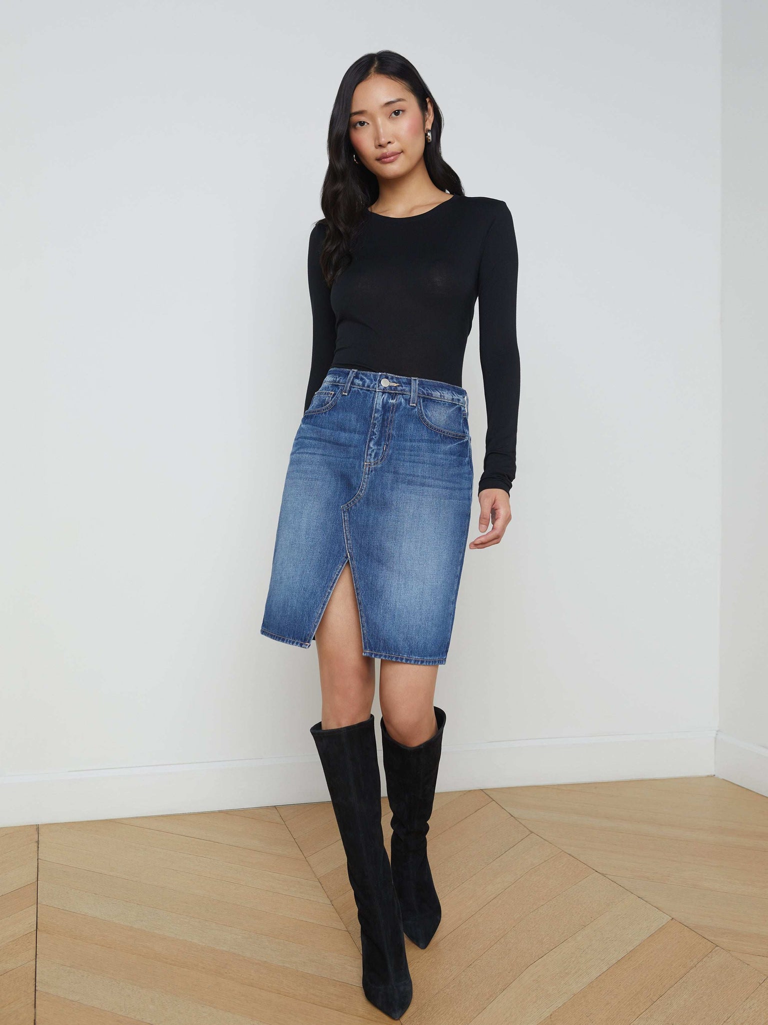 Tylee Jean Skirt in Brentwood | L'AGENCE