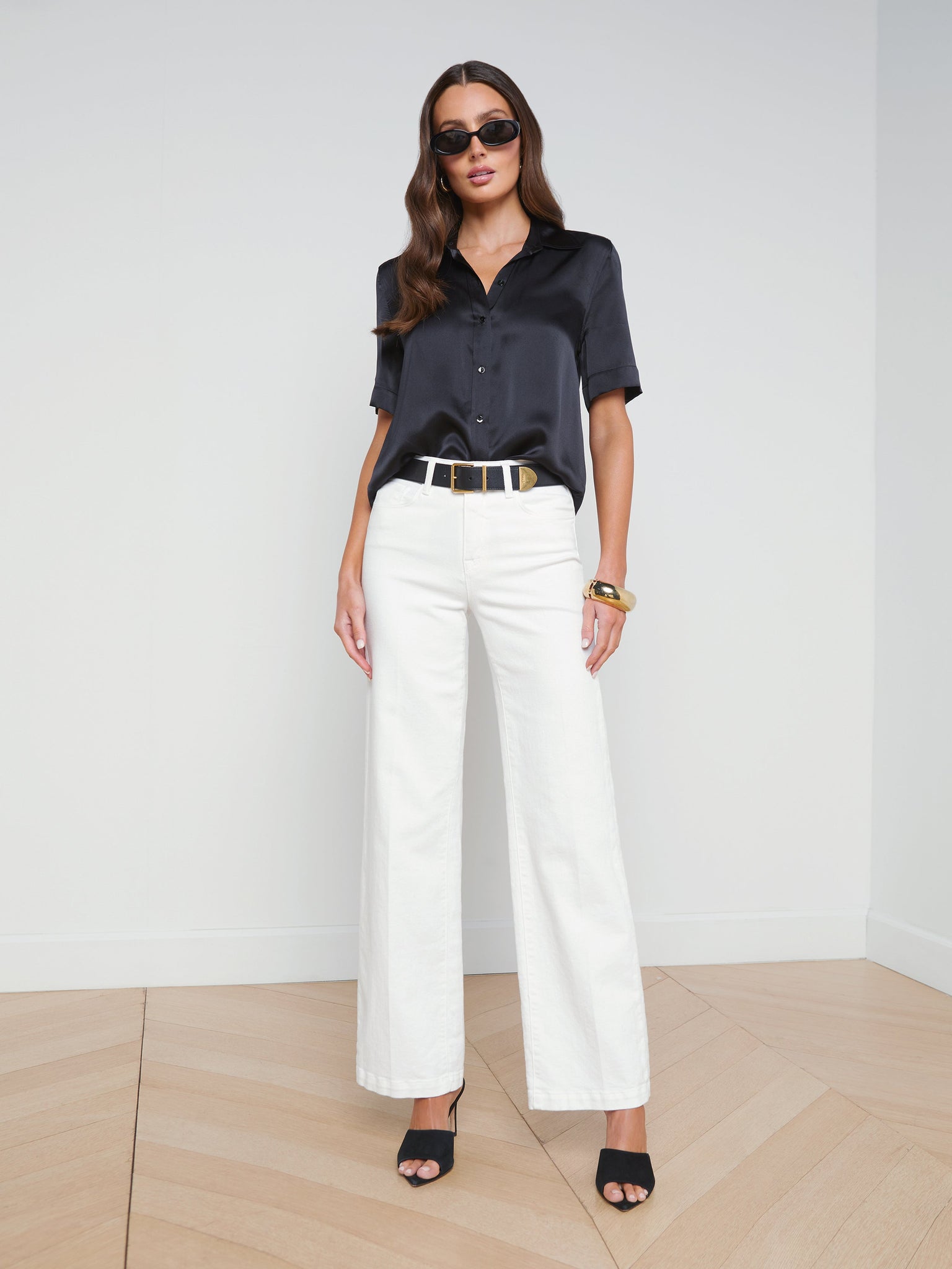 Ellah Silk Blouse in Black | L'AGENCE