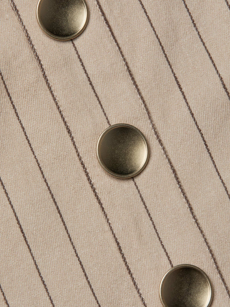 Maylin Pinstriped Bralette Top in Tan/Brown Pinstripe | L'AGENCE